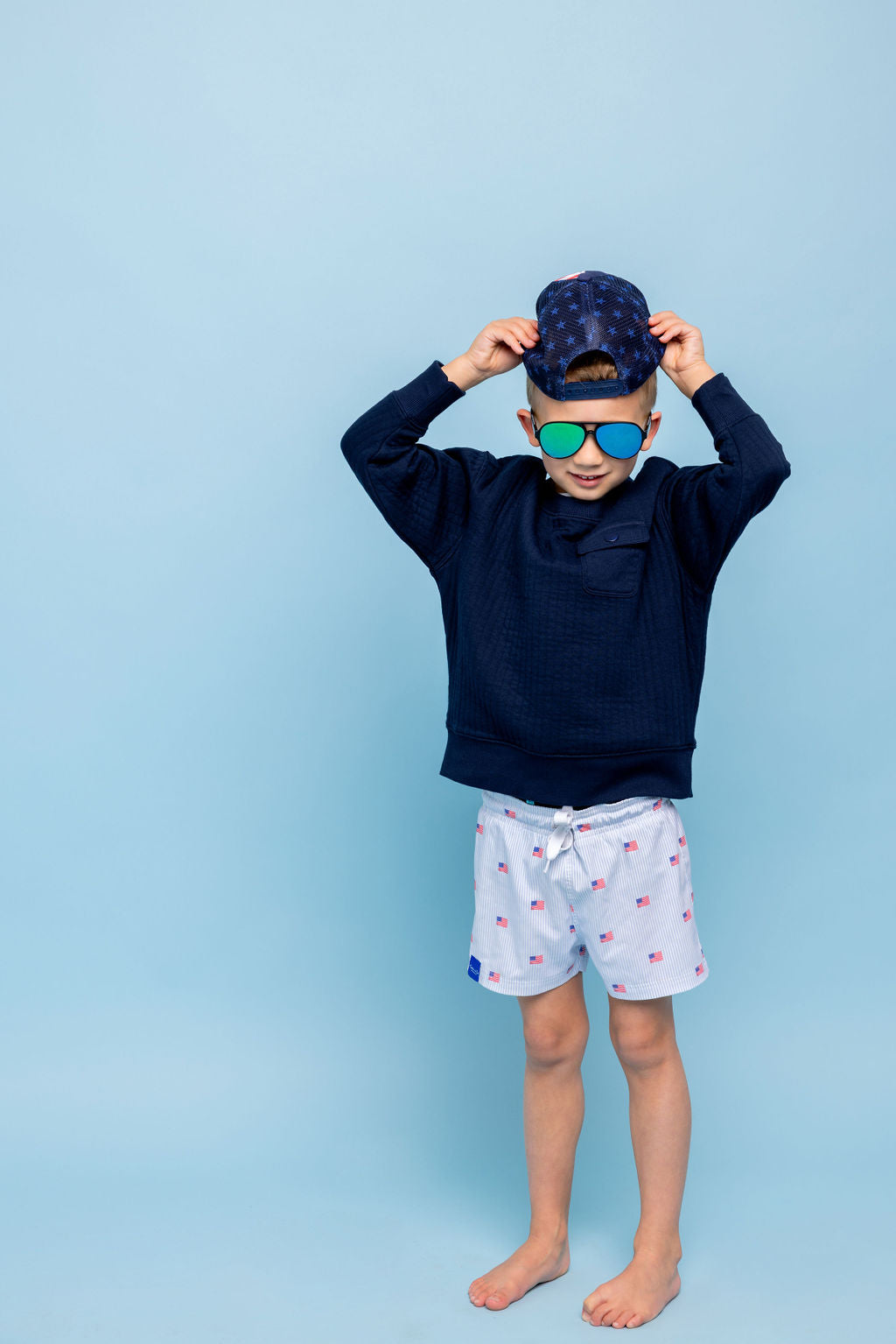 Baby & Toddler Boy USA Swim Trunks – Captain & Cub